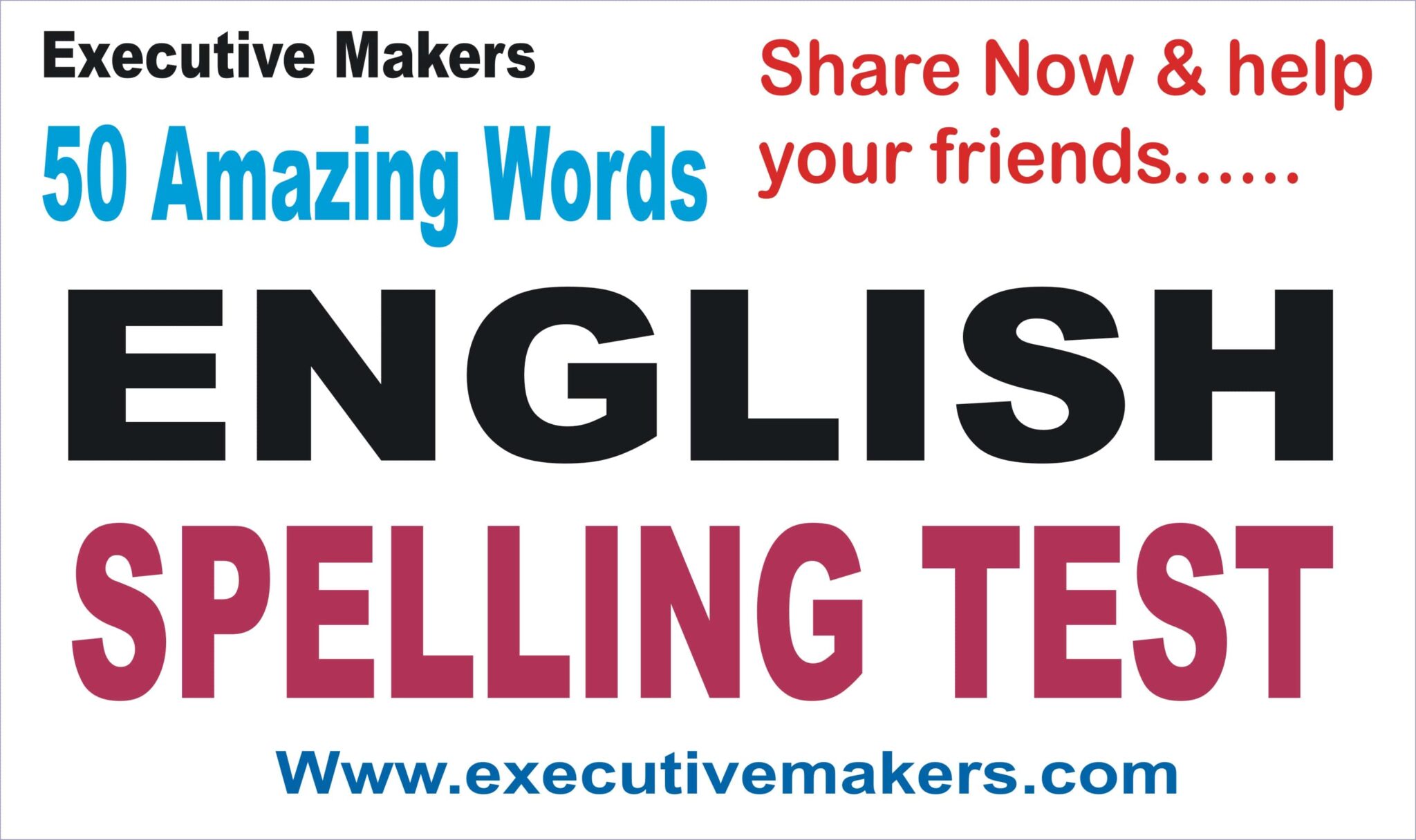 50 Amazing English Words of Spelling Test » Executive Makers